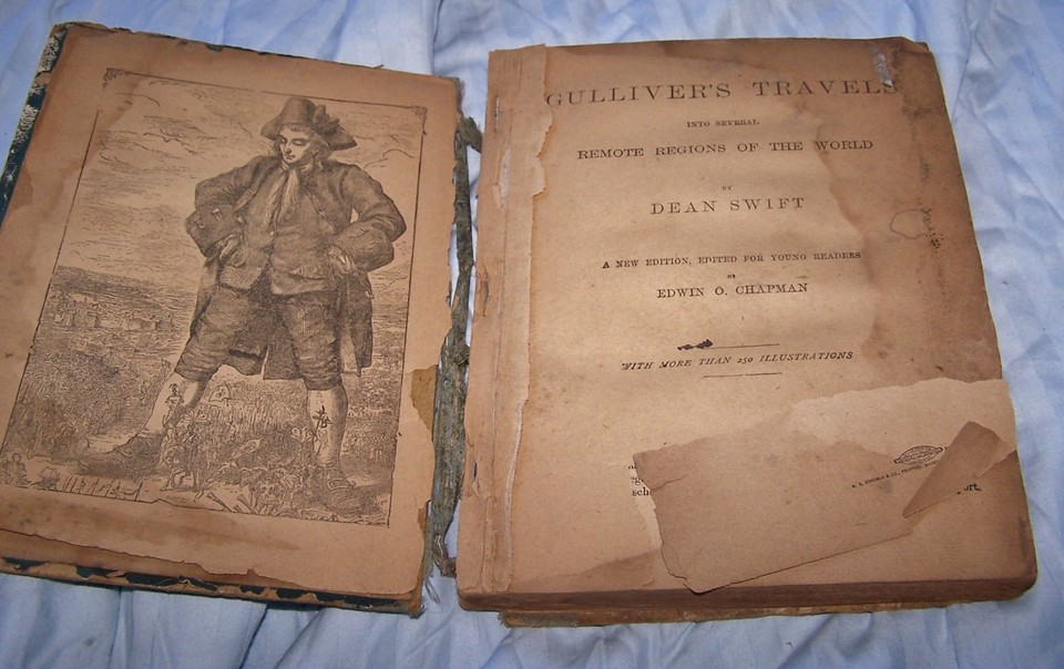 Gullivers Travels Dean Swift Hardcover Book Edwin Chapman Illustration ...