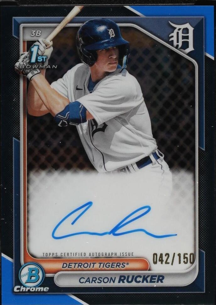 2024 Bowman - Chrome Prospect Autographs Carson Rucker #CPA-CR Blue ...