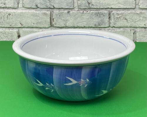 Vintage Nantucket Co Blue & Wite Fish Pattern 10" Stoneware Serving ...