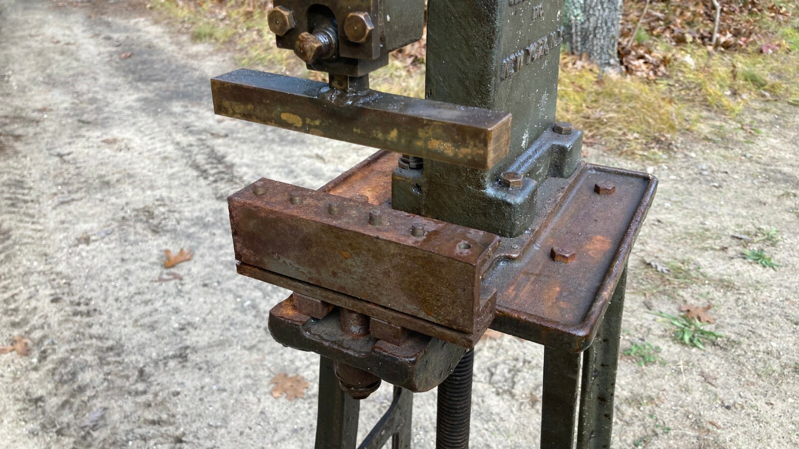 Antique Cast Iron Leather Rivet Press Punch Tool Riveter w Stand Foot ...