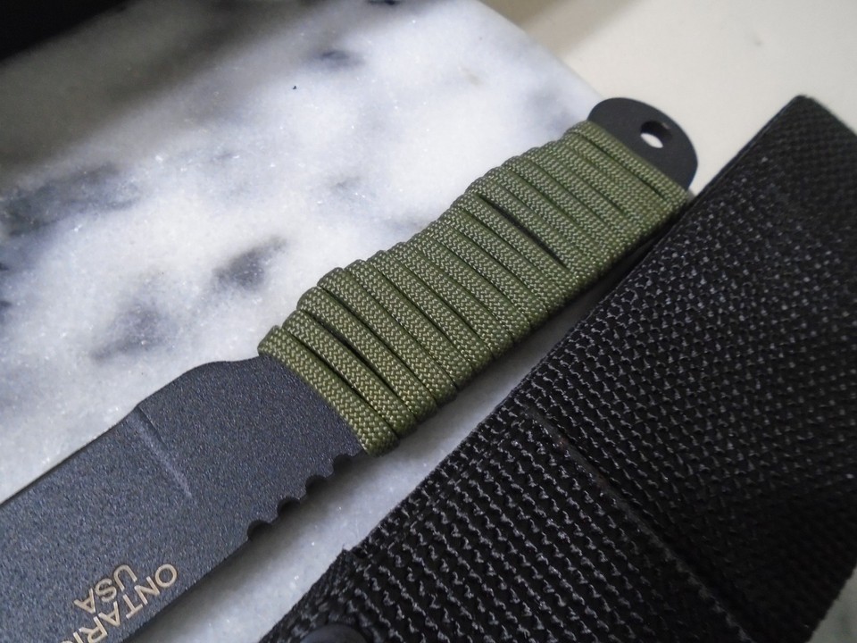 Ontario OKC Ranger Shank Fixed Blade Knife Full Tang 1095 CS Dagger USA ...