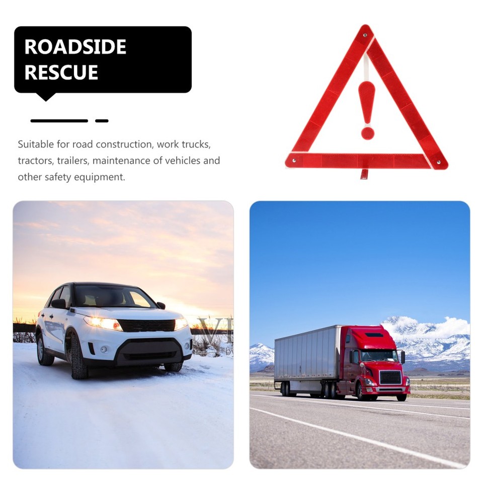 2PCS Reflective Warning Sign Foldable Triangle Car Breakdown Car Motor ...