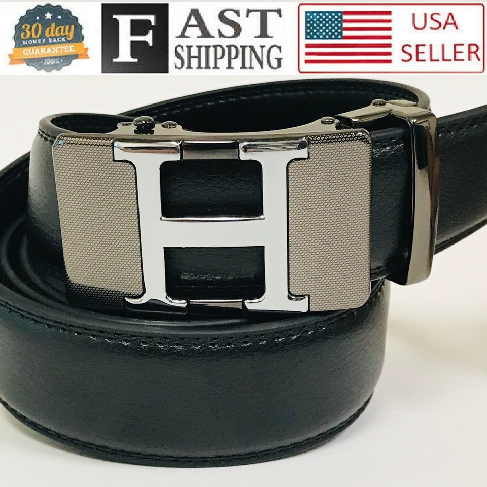 Comfort Slide Click Leather Automatic Belt Men's Buckle Lock Dress ...