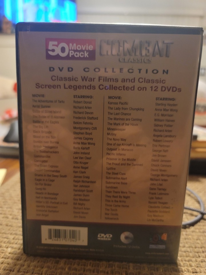 Very Rare Combat Classics - 50 Movie Pack, 12 DVDS Digitally Remastered ...