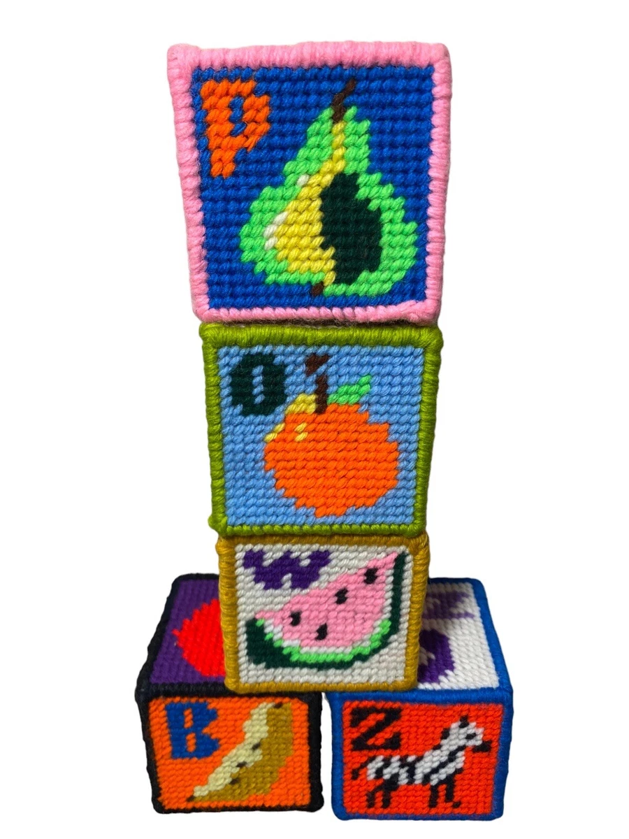 Plastic Canvas Alphabet Blocks