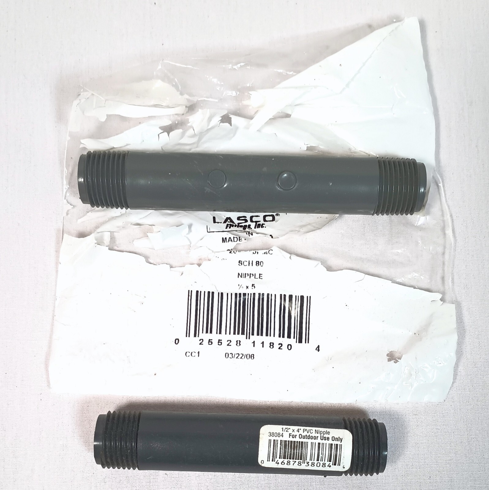 Lasco, Orbit Irrigation Schedule 80 Pvc Riser Nipple 2 1/2" x 4" 1/2" x ...