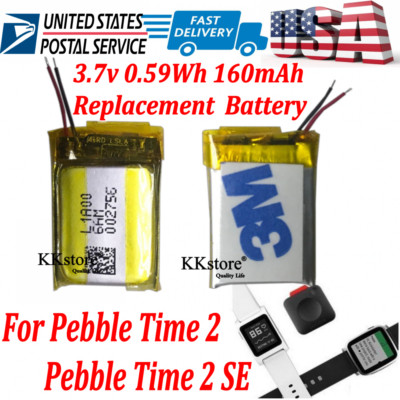 3.7V 160mAh Rechargeable Battery For Pebble Time 2 / Pebble Time 2 SE ...