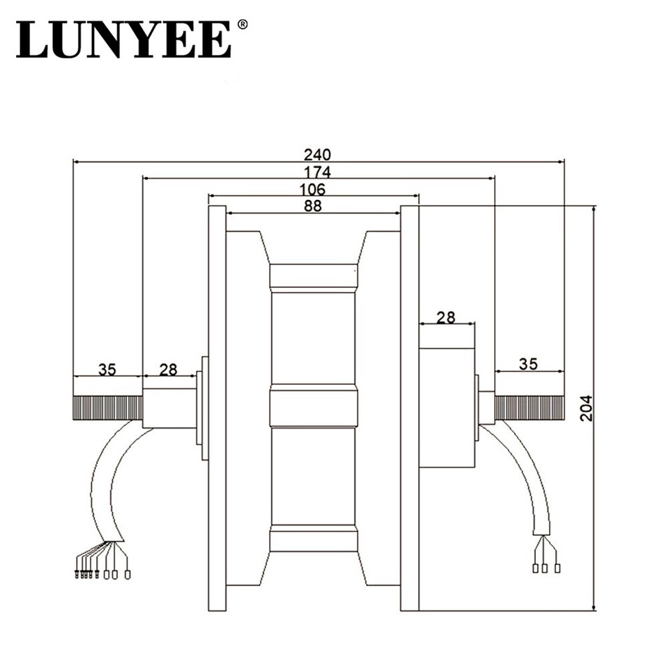 170km/h 13 inch Electric Citycoo Gear Motor 60H 60V 72V 96V 7000W Hub ...