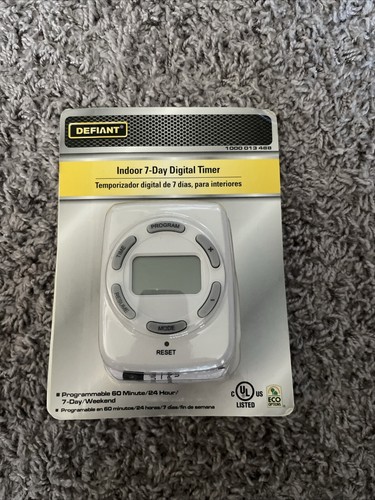 DEFIANT PROGRAMABLE DIGITAL 7 DAY INDOOR TIMER. Factory Sealed! | eBay
