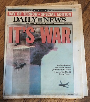 IT'S WAR - NY Daily News 9/12/2001 Edition, World Trade Center Coverage ...