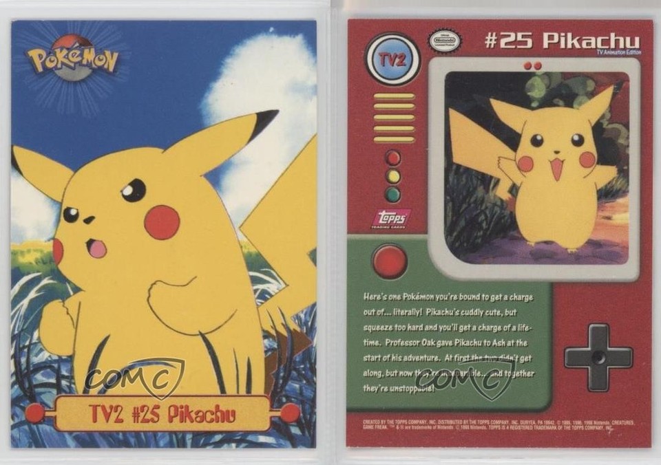 Pikachu 4th Printing (Red Topps Logo) Pokemon TV Animation Edition ...