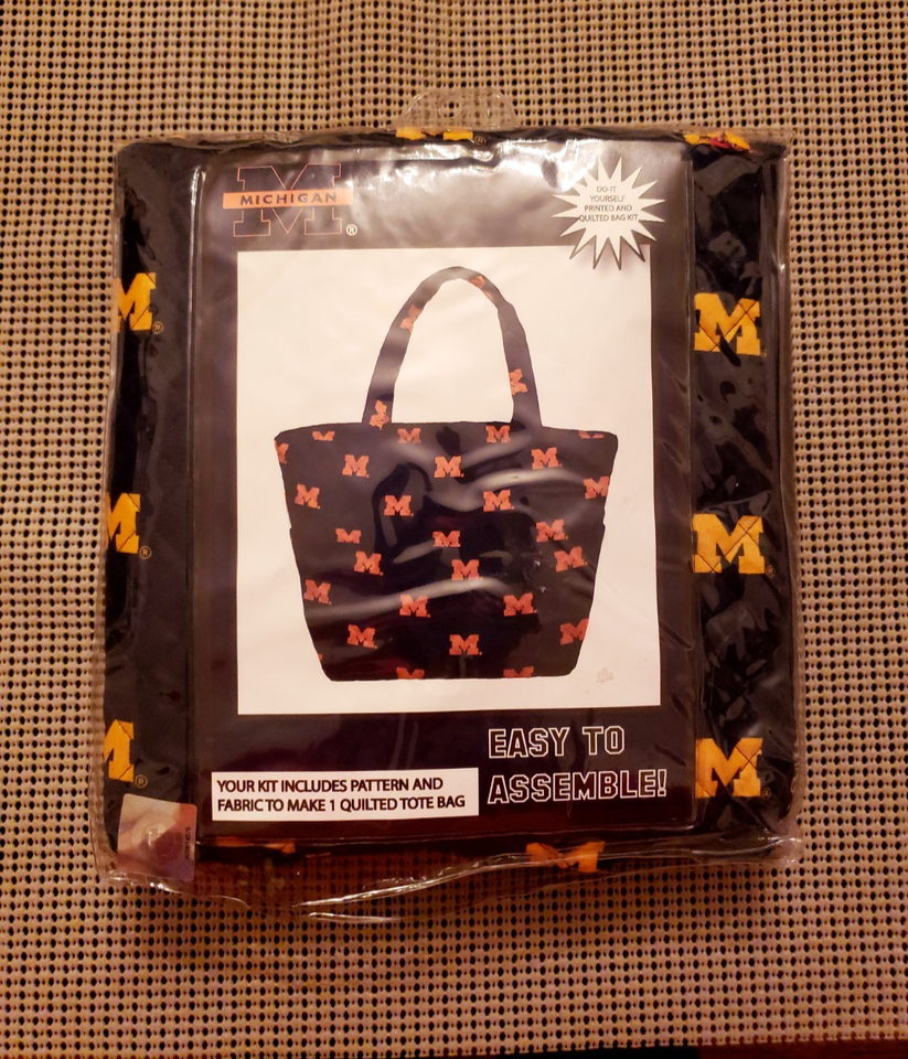 Craft kit to sew a University of Michigan tote bag. FABRIC MEASURES 52X ...