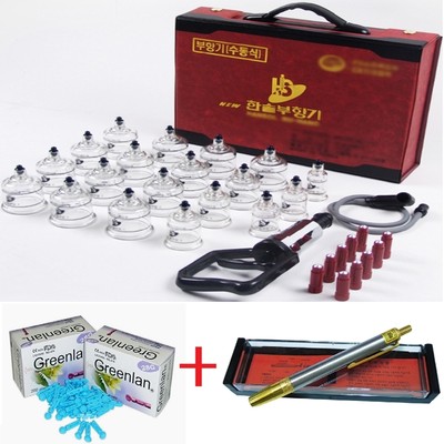 19cups GOOD MASSAGE THERAPY HANSOL cupping set with Bloodletting Pen ...