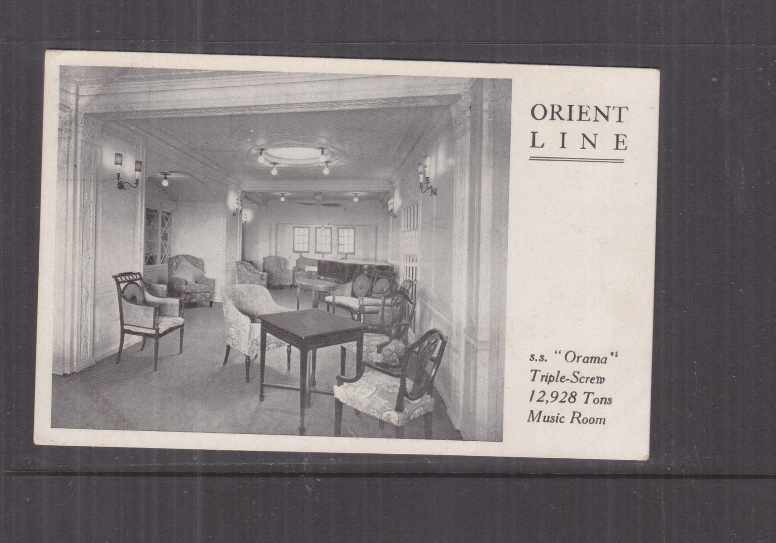 ORIENT LINE, " SS ORAMA ", MUSIC ROOM, c1935 ppc., unused. | eBay