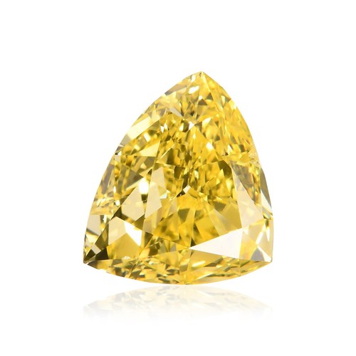 Diamond Natural Color Fancy Intense Yellow 0.83 ct Loose Triangular cut ...