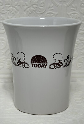 TODAY SHOW MUG LARGE COFFEE TEA CUP WHITE BROWN GRAPHIC FLAIR UNMARKED ...