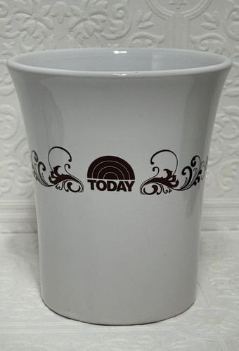 TODAY SHOW MUG LARGE COFFEE TEA CUP WHITE BROWN GRAPHIC FLAIR UNMARKED ...