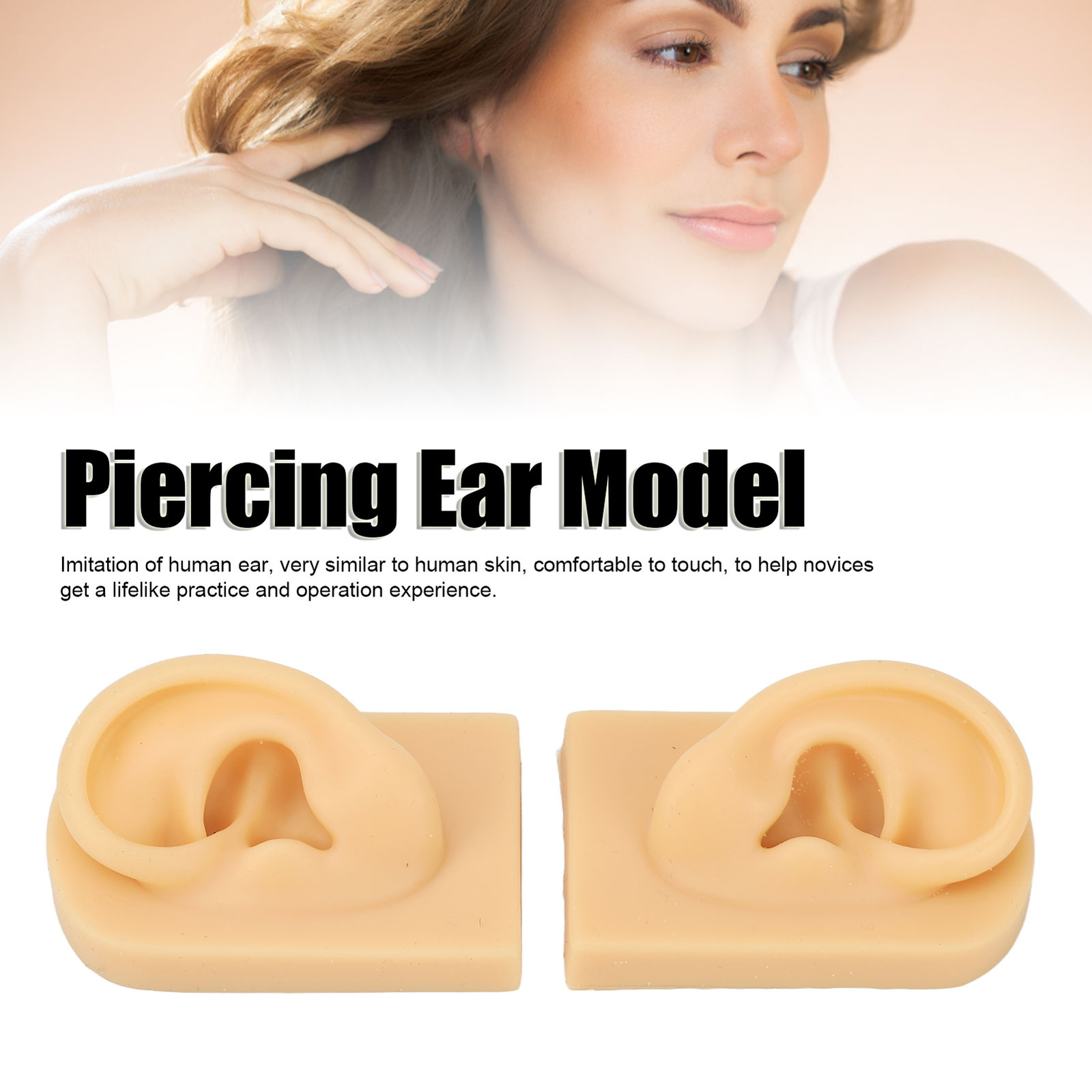 1 Pair Ear Model Light Piercing Practice 3D Ear Model For Acupuncture ...