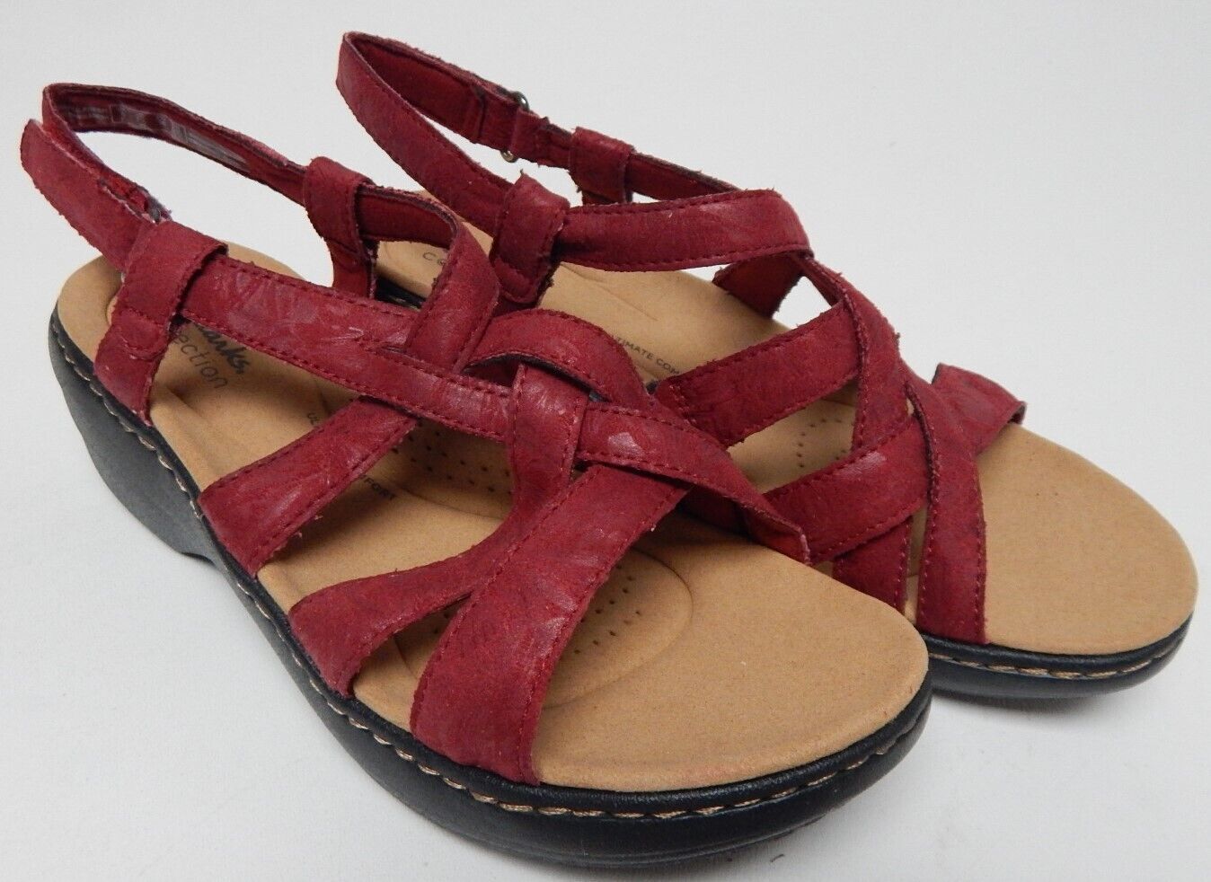 Clarks Collection Sandals Merliah Rose Women's Strappy Red Floral ...