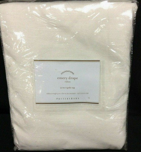 Pottery Barn Emery Cotton Linen Drape pole top Curtain Window Panel ...