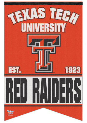 TEXAS TECH RED RAIDERS NCAA Team Premium Felt Commemorative 17x26 WALL ...