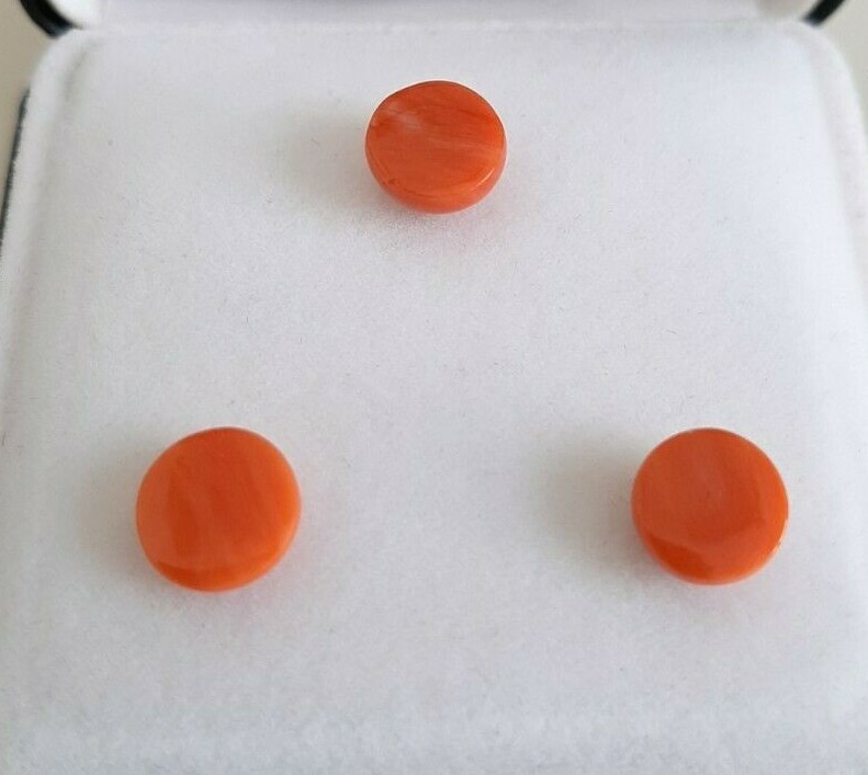 100%Natural Japanese coral Half Round Red cabochon Handmade Loose ...