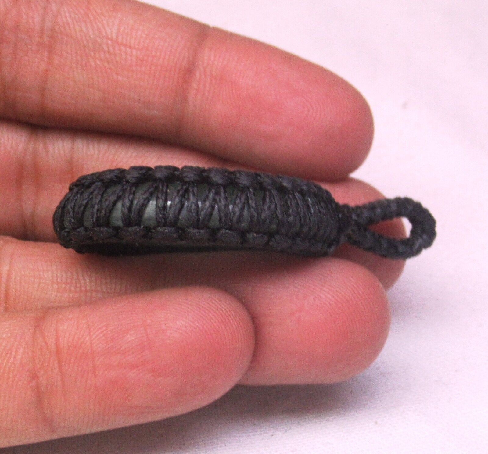 Green strawberry quartz 61.55 Cts Cotton Waxed Cord Macrame Pendant J ...