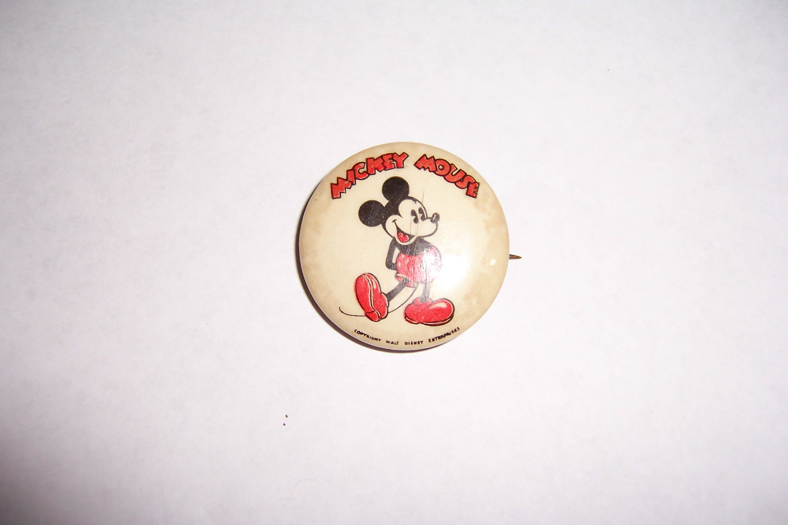 Vintage Walt Disney Enterprises Disney Mickey Mouse Pinback Button Pin ...
