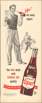 1948 vintage beverage AD SPUR COLA Canada Dry soft drink soda pop ...
