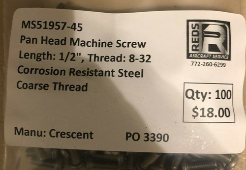 MS51957-45 Pan Head Machine Screw (Bag of 100) | eBay