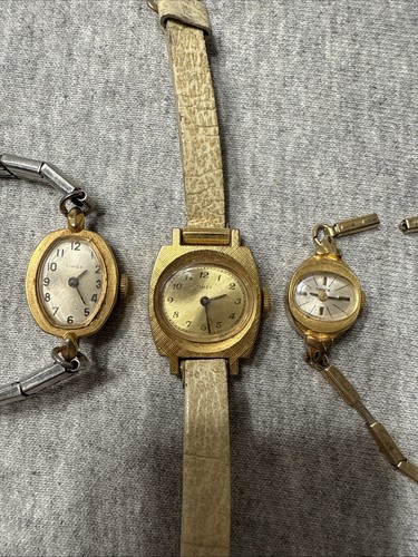 Set 3 Vtg Timex Watches Women Gold Tone + Oval 1/20 10k Gold Filled ...