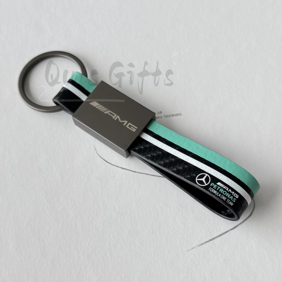 Mercedes Keychain – AMG Style Carbon Pattern Loop Key Ring (Petronas ...