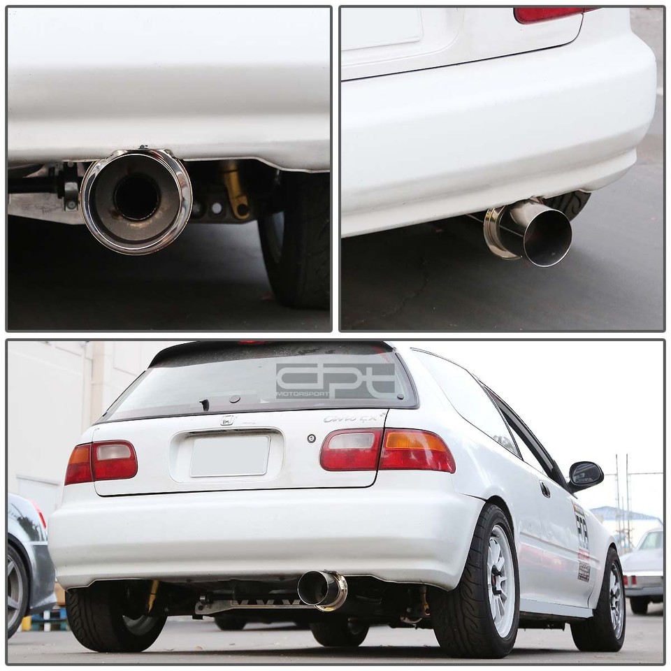 Honda Civic EH2/EH3 3 Door Hatchback Stainless Catback Exhaust Muffler ...