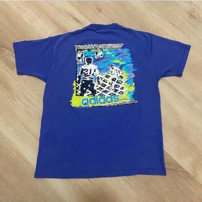 Vtg Adidas Soccer Cleat Goal 90s Graphic T Shirt - Large | eBay