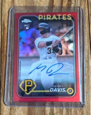 2024 Topps Chrome Henry Davis Red Refractor Autograph 1/5 Pirates ...