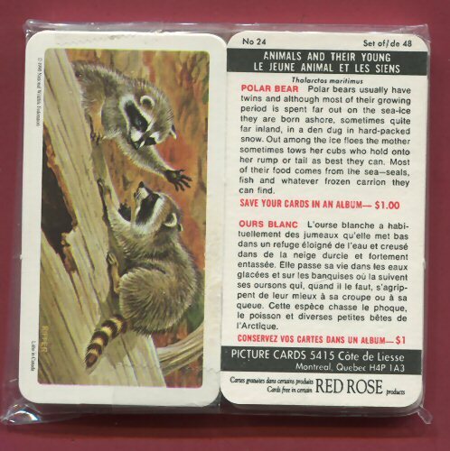 1990 RED ROSE ANIMALS AND THEIR YOUNG SET OF 48 (CANADIAN)---REISSUED ...