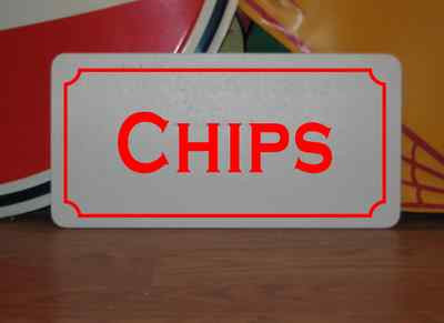 CHIPS Metal Signs 6"x12" Food & Beverage Retro Vintage Design ...