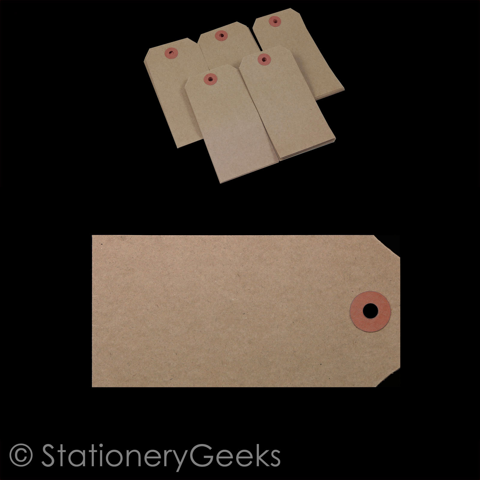 50 Brown Buff UNSTRUNG Reinforced Tags 108mm x 54mm Size 4 Luggage ...