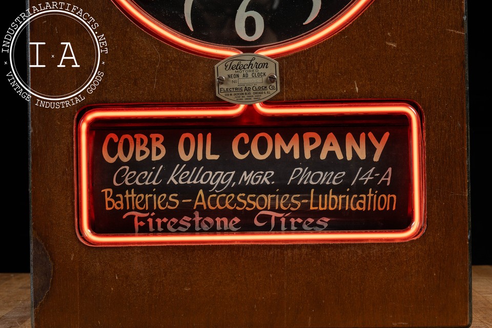 Vintage Telechron Neon Advertising Clock | eBay