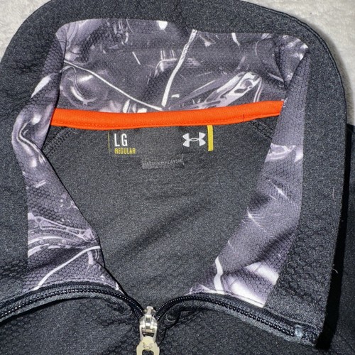 Under Armour Jacket Mens L Combine Training Full Zip Black Gray Mock ...