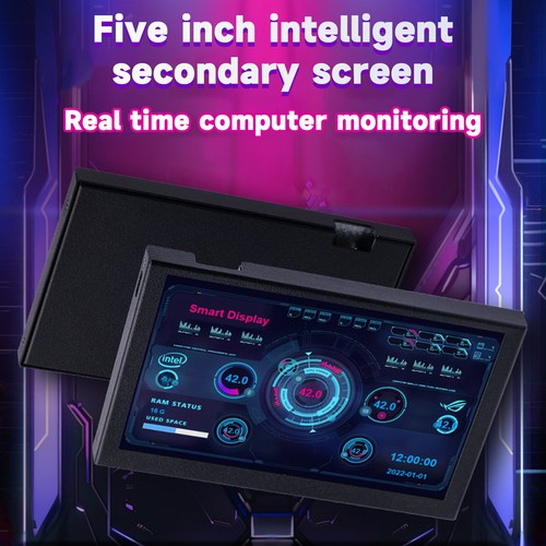 5-inch Chassis Sub-Screen IPS HD Smart Display Computer PC Monitoring ...