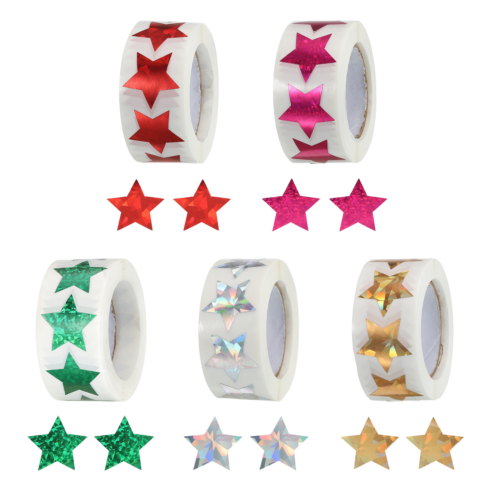 2500 Count Laser Star Stickers 1 Inch DIY Adhesive Sparkling Labels 5 ...