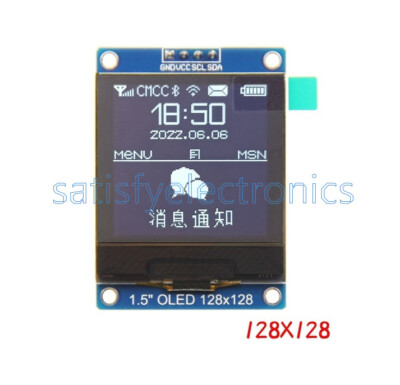 1.5 inch 4PIN OLED module Display Screen SH1107 128*128 IIC I2C for 51 ...