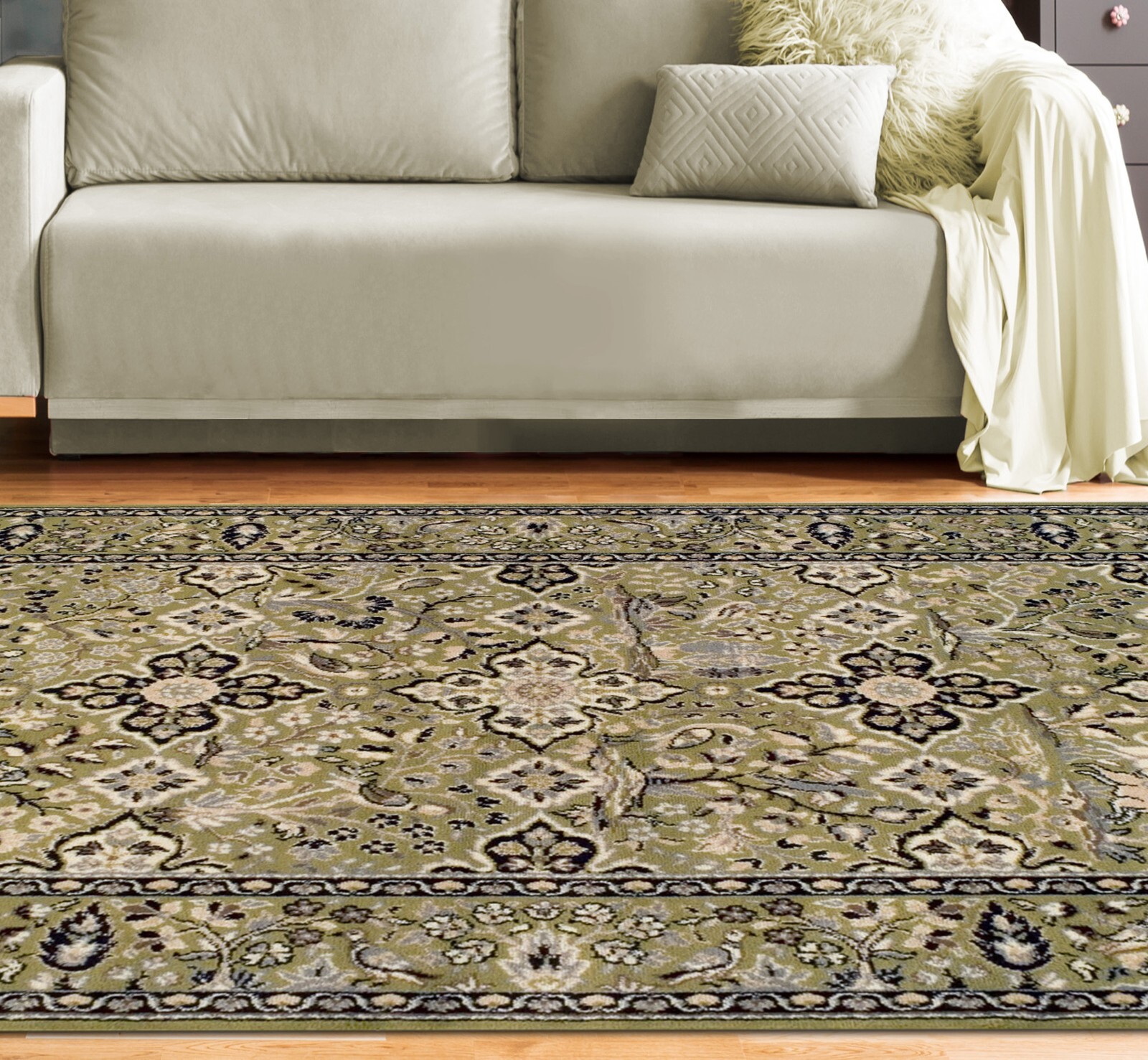Radcliffe Traditional Floral Medallion Colorfast Stain Resistant Indoor ...