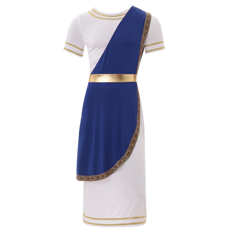 US Men's Ancient Greek Toga Costume Roman Caesar Toga Robe Vintage ...
