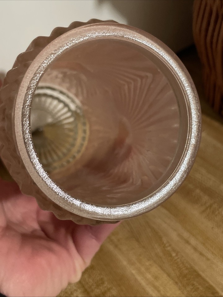 VINTAGE ART DECO SKYSCAPER TORPEDO BULLET PINK GLASS LAMP SHADE (19D ...