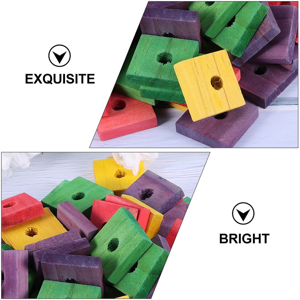 50 Pcs Parrot Bird Wooden Block Toys Pet Chewing Bite Toys Wood ...