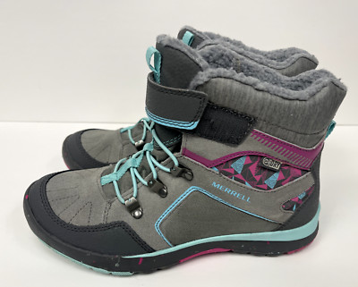 Merrell Select Dry Gray & Aqua Winter Boots Girls Sz 5.5 M MY57100 | eBay