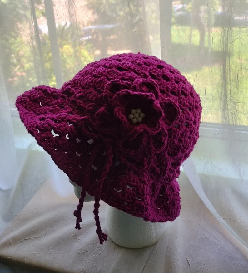 New Gift Handmade Crochet Women Sun Hat Set Lots 4 pc | eBay