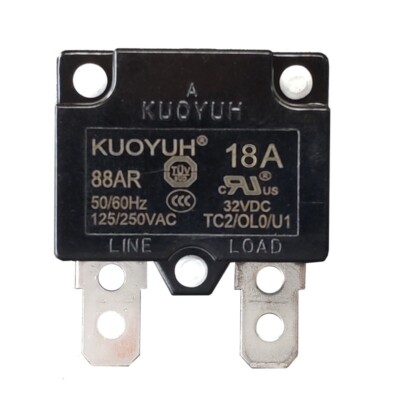 KUOYUH Circuit Breaker 88AR Series 18A 125/250VAC 32VDC-50VDC 50/60Hz ...